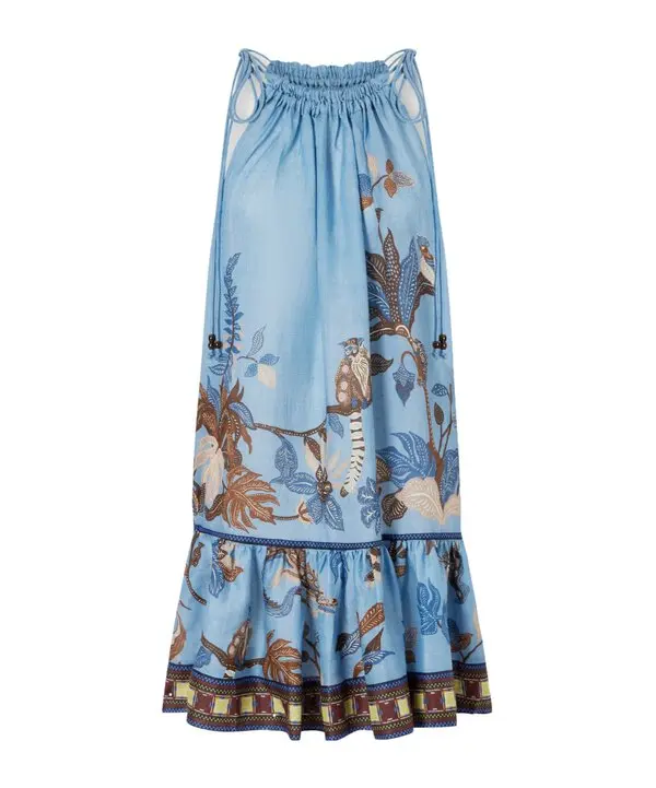 ALEMAIS Georgie Printed Halterneck Maxi Dress - No