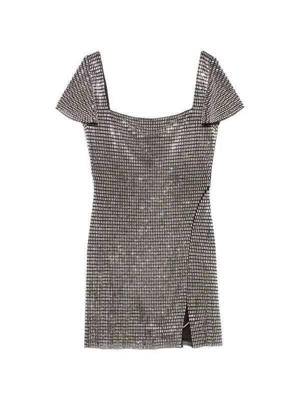 SELF-PORTRAIT Embellished Mini Dress - Grey