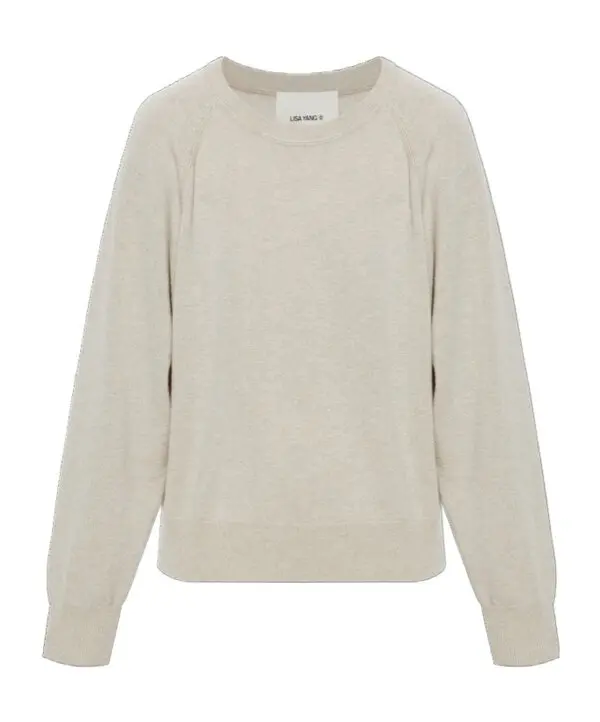 LISA YANG Cambie Knitted Sweater With Back Slit - Cream