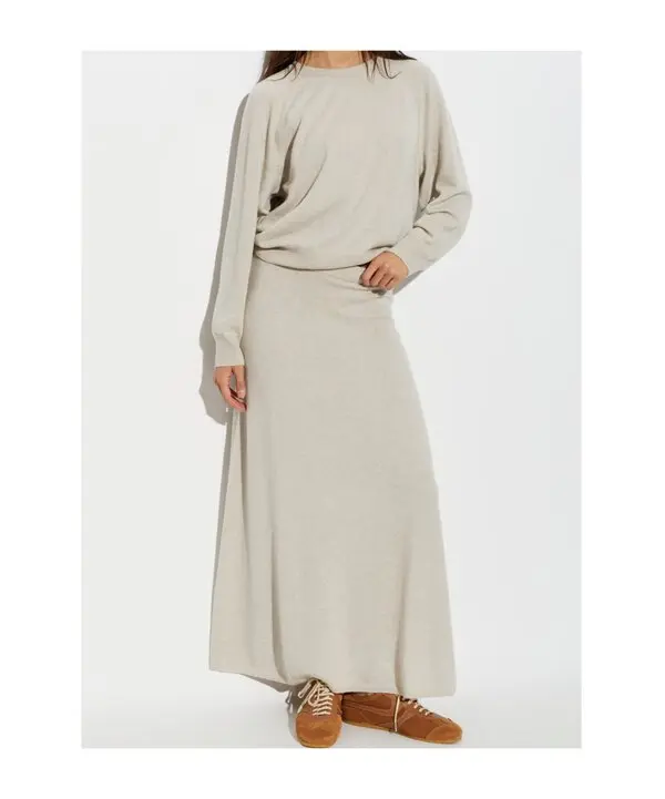 LISA YANG Cambie Knitted Sweater With Back Slit - Cream
