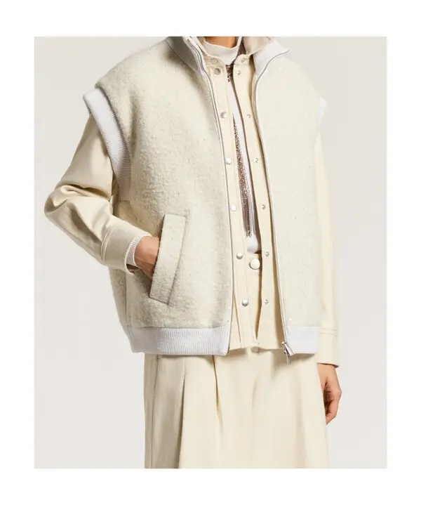 Peserico Sequin-embellished Sleeveless Jacket