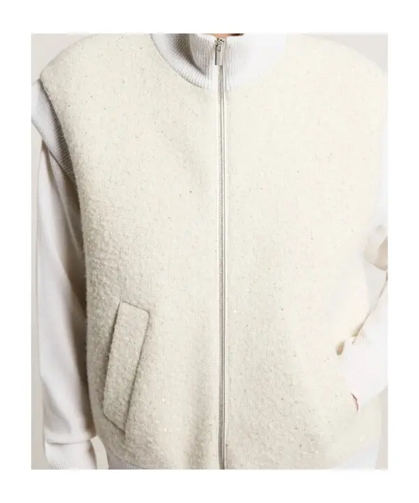 Peserico Sequin-embellished Sleeveless Jacket