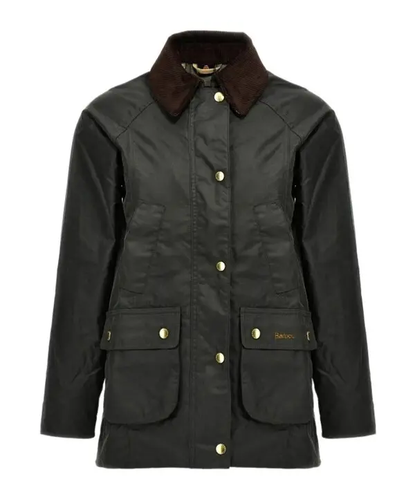 Barbour Modern Beadnell Collared Jacket With Corduroy Collar And Vented Back - Green