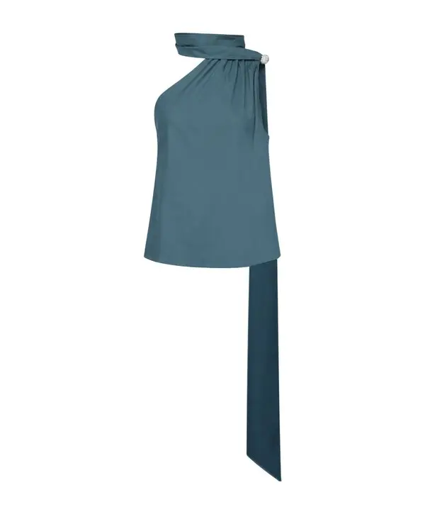 Giuseppe Di Morabito One-shoulder Draped Top With Crystal Embellishment - Green