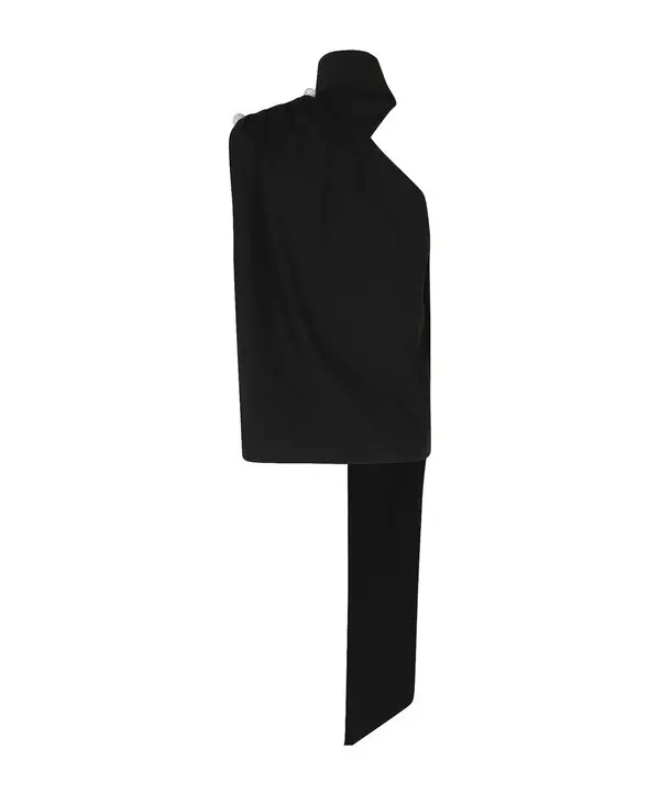 Giuseppe Di Morabito Sleeveless High Neck Top With Ribbon Ties - Black