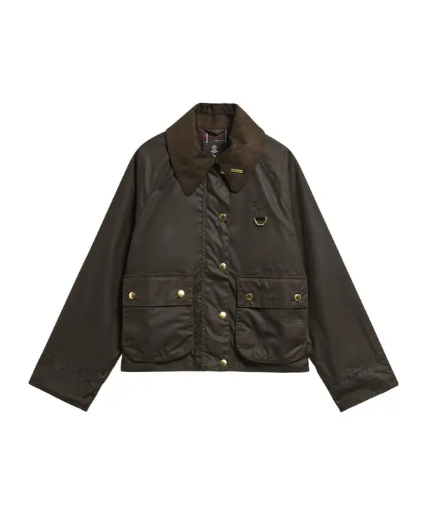 Barbour Cropped Jacket With Classic Collar And Gold-tone Hardware