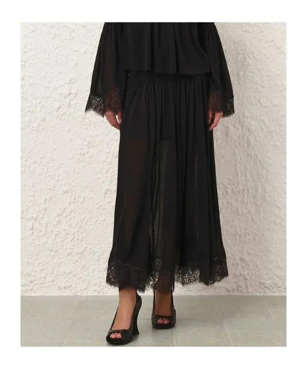 Zimmermann Valiant Lace-trim Maxi Skirt
