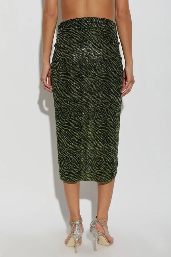 Oseree Zebra Motif Lurex Pareo Skirt