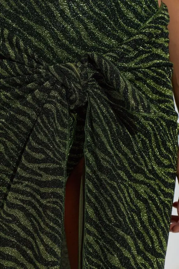 Oseree Zebra Motif Lurex Pareo Skirt