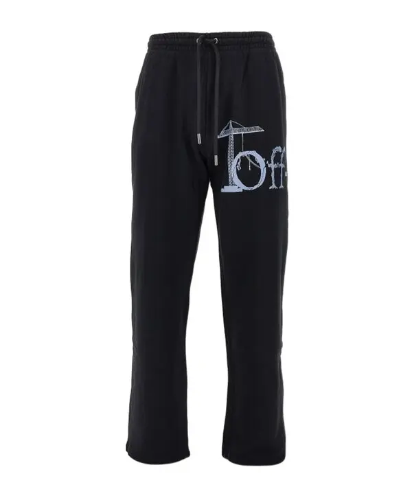 Off-White Drawstring Athletic Pants - Black