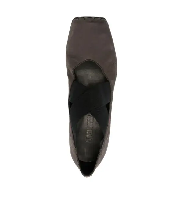 UMA WANG Square-toe Ballet Flats With Crisscross Laces