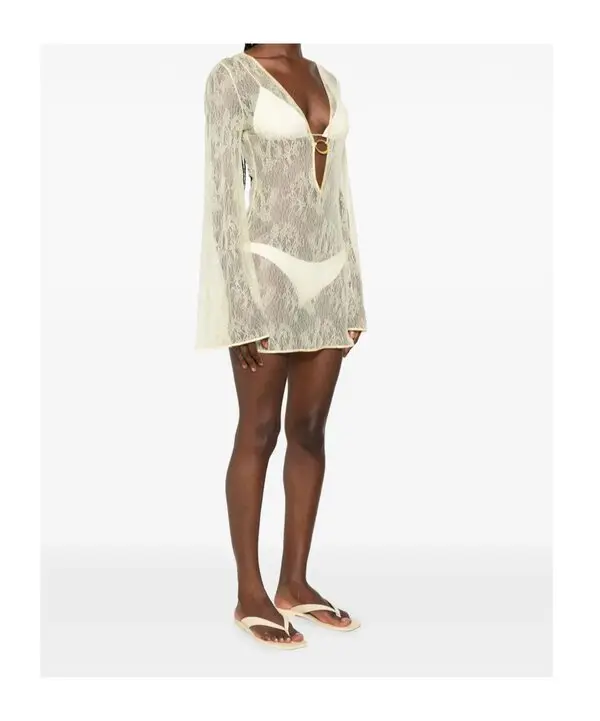 Oseree Ring Detail Sequin Mini Kaftan