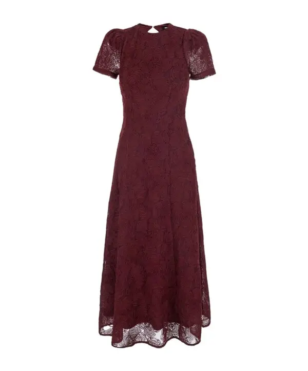 ROTATE BY BIRGER CHRISTENSEN Dollarina Floral Mesh Maxi Dress - Red