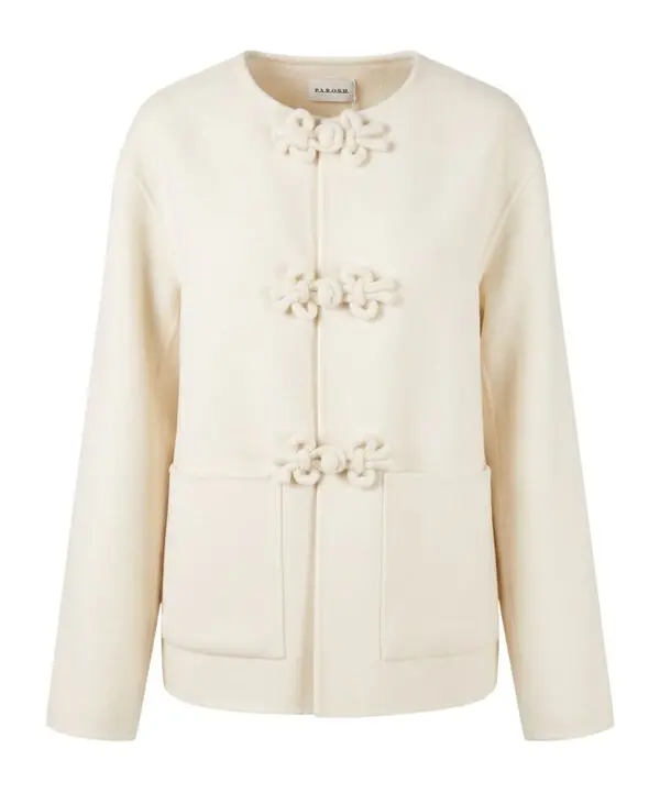 P.a.r.o.s.h Long-sleeve Casual Jacket With Patch Pockets And Front Button Closure