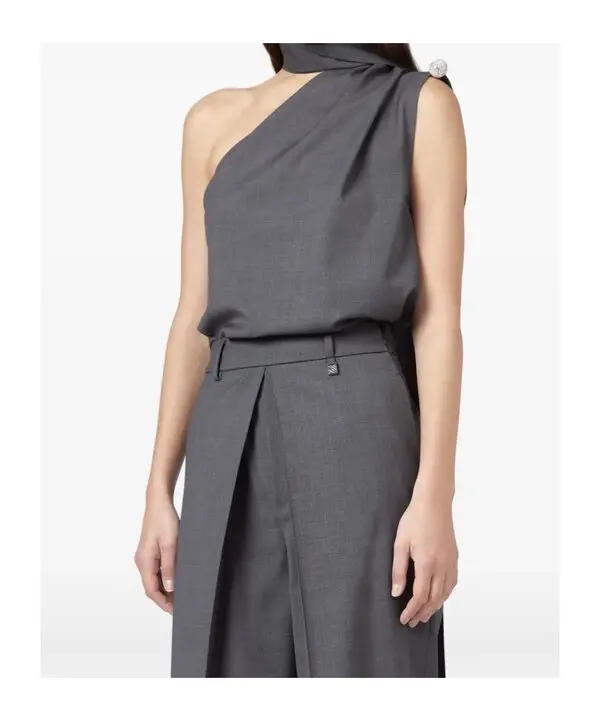 Giuseppe Di Morabito Draped One-shoulder Top - Grey