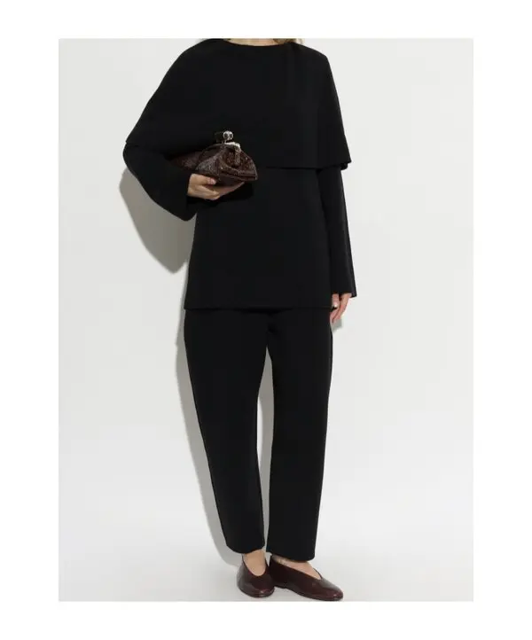 LISA YANG Jaylani Cape-overlay Knitted Sweater