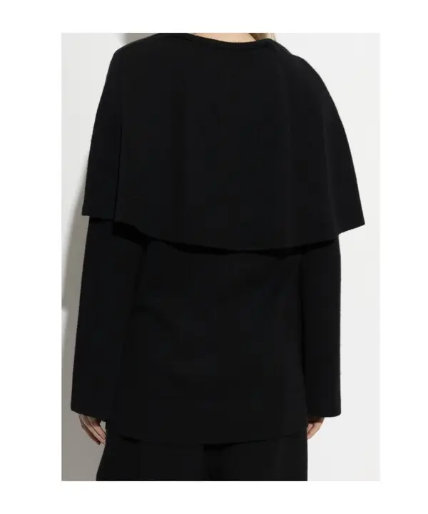 LISA YANG Jaylani Cape-overlay Knitted Sweater