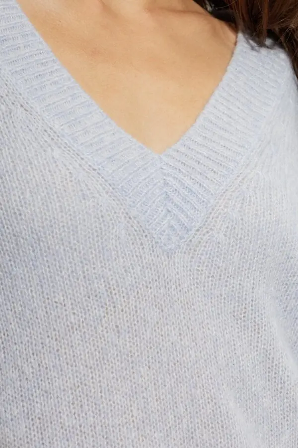 LISA YANG Leona V-neck Knitted Sweater