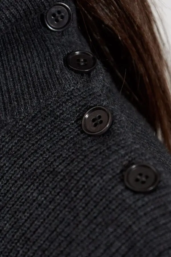 LISA YANG Sabrine Buttoned Turtleneck Knitted Sweater
