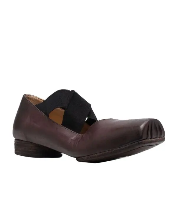 UMA WANG Square Toe Ballet Flats - Brown/black