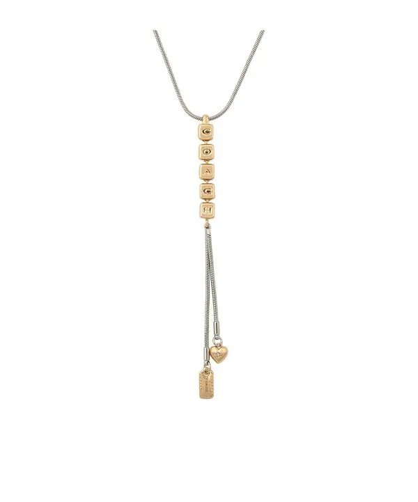 COACH Cube Necklace, Brass