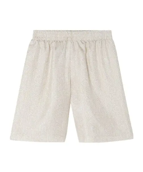 Versace Printed Silk Twill Shorts - Light Brown