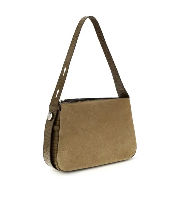 Tory Burch Romy Suede Shoulder Bag - Beige