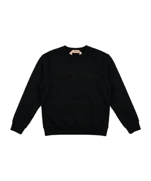 N.21 Long Sleeve Sweatshirt With Rhinestone Logo