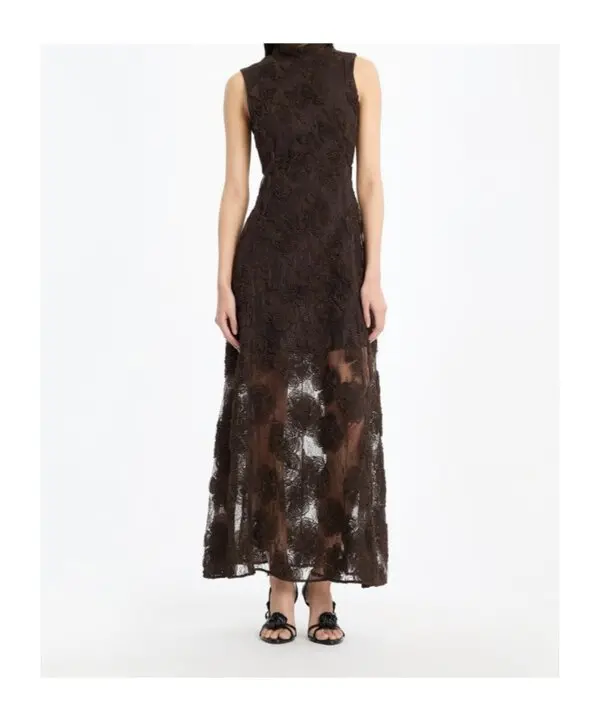 ROTATE BY BIRGER CHRISTENSEN Floral Embroidered Sleeveless Dress