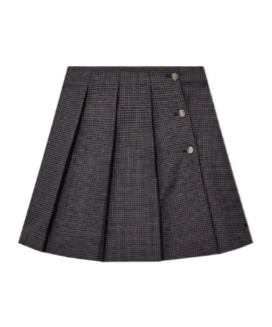 Emporio Armani Pleated Houndstooth Mini Skirt