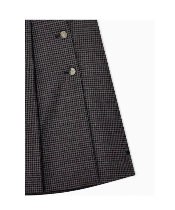 Emporio Armani Pleated Houndstooth Mini Skirt