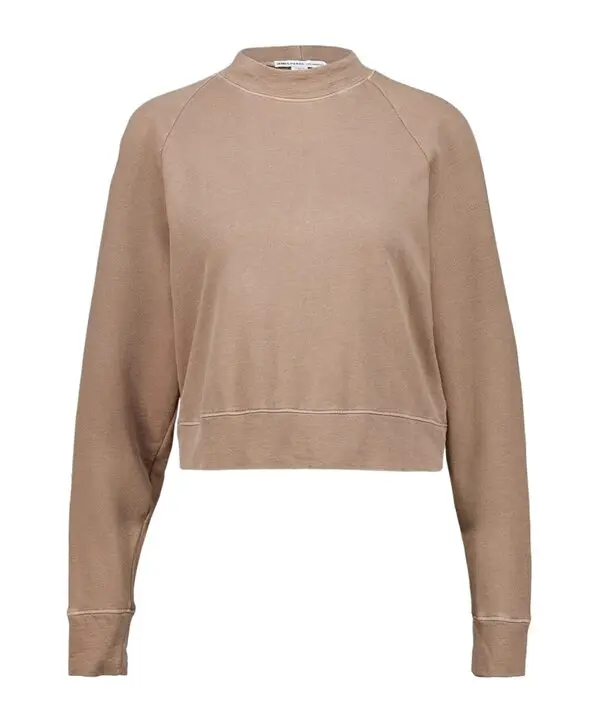 JAMES PERSE Cropped Sweatshirt - Coffee Brown