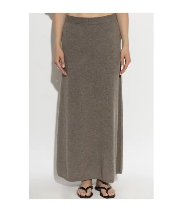 LISA YANG Dolly Ribbed Knit Maxi Skirt - Truffle