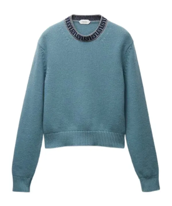 Versace Crewneck Knitted Jumper - Light Blue