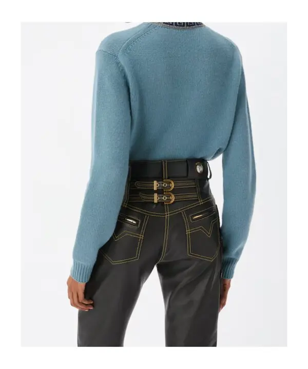 Versace Crewneck Knitted Jumper - Light Blue