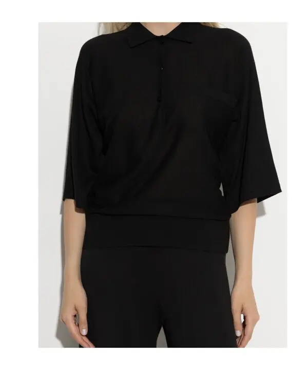 LISA YANG Norie Polo Knitted Top
