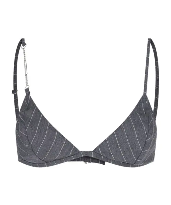 DONDUP Erotica Chain Striped Bra - Grey