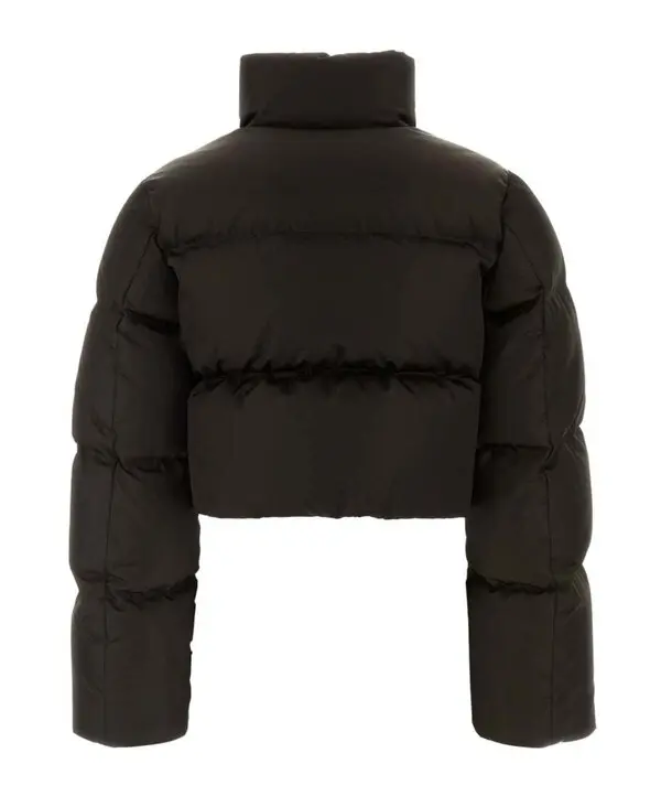 Prada Re-nylon Cropped Down Jacket - Cocoa Brown