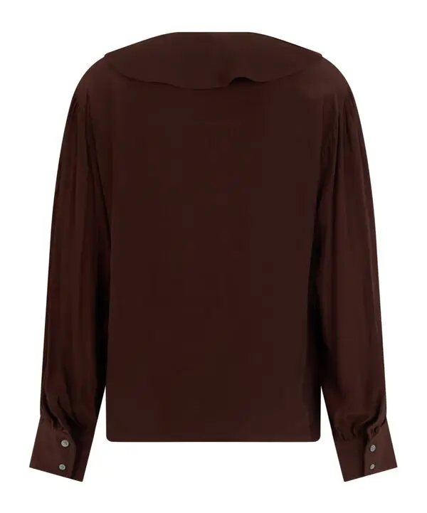 Polo Ralph Lauren V-neck Ruffled Long-sleeve Top
