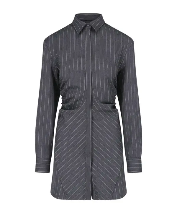 DONDUP Buttoned Striped Shirt Dress