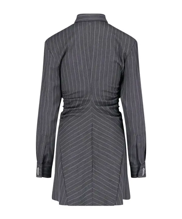 DONDUP Buttoned Striped Shirt Dress