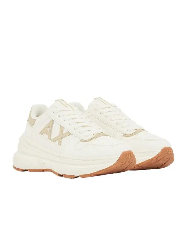 Armani Exchange Low Top Sneakers With Metallic Details