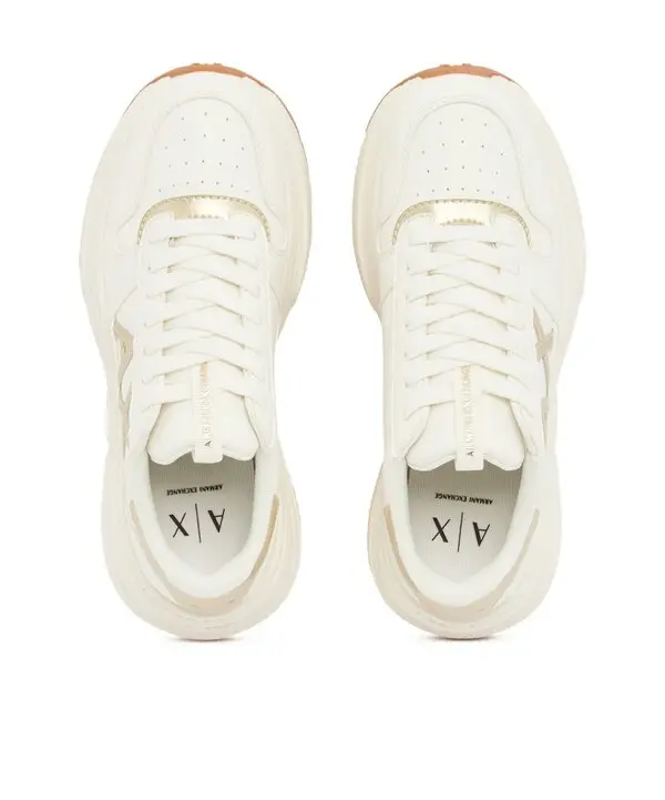 Armani Exchange Low Top Sneakers With Metallic Details