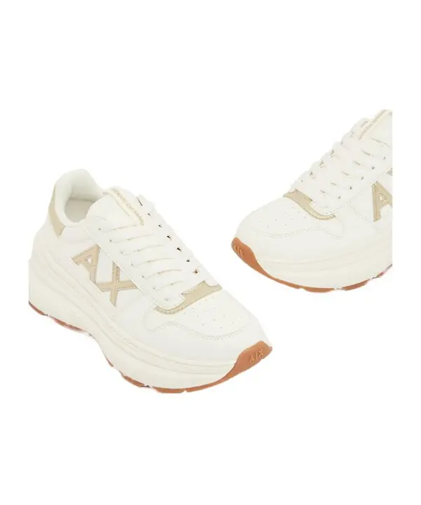 Armani Exchange Low Top Sneakers With Metallic Details