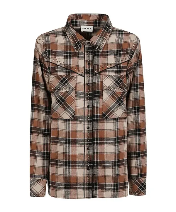 P.a.r.o.s.h Checked Cowboy Shirt - Black