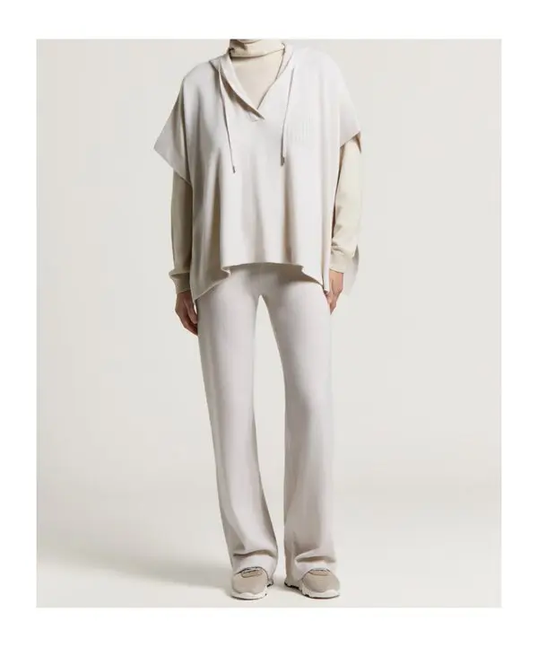 Peserico Short-sleeve V-neck Hoodie With Drawstring