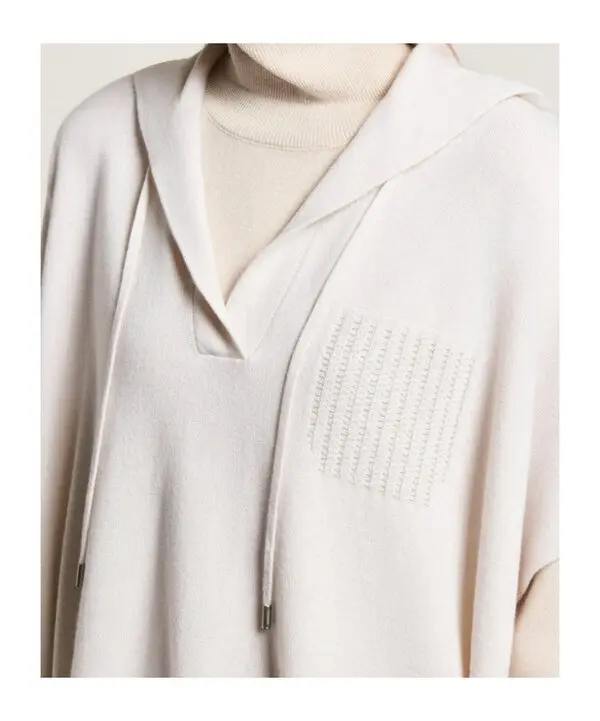 Peserico Short-sleeve V-neck Hoodie With Drawstring