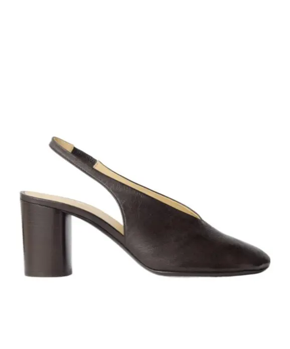 LEMAIRE Glove Slingback Pumps - Dark Chocolate