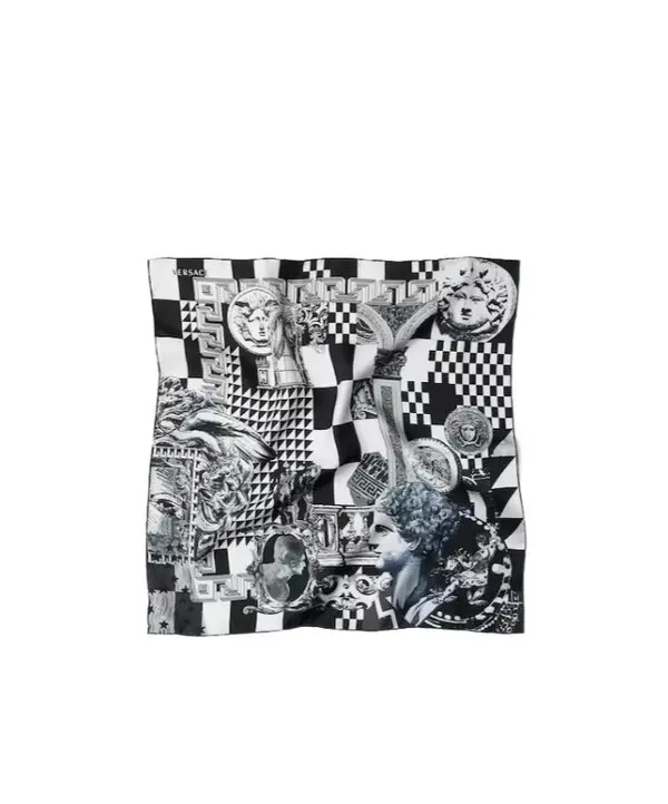 Versace Printed Silk Twill Scarf 55 Cm