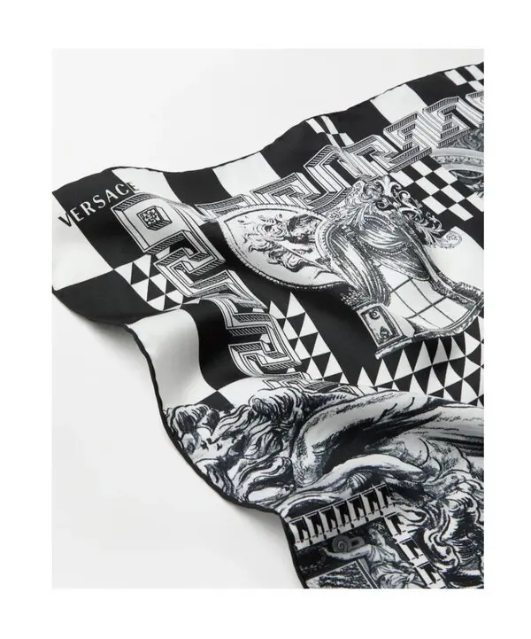 Versace Printed Silk Twill Scarf 55 Cm